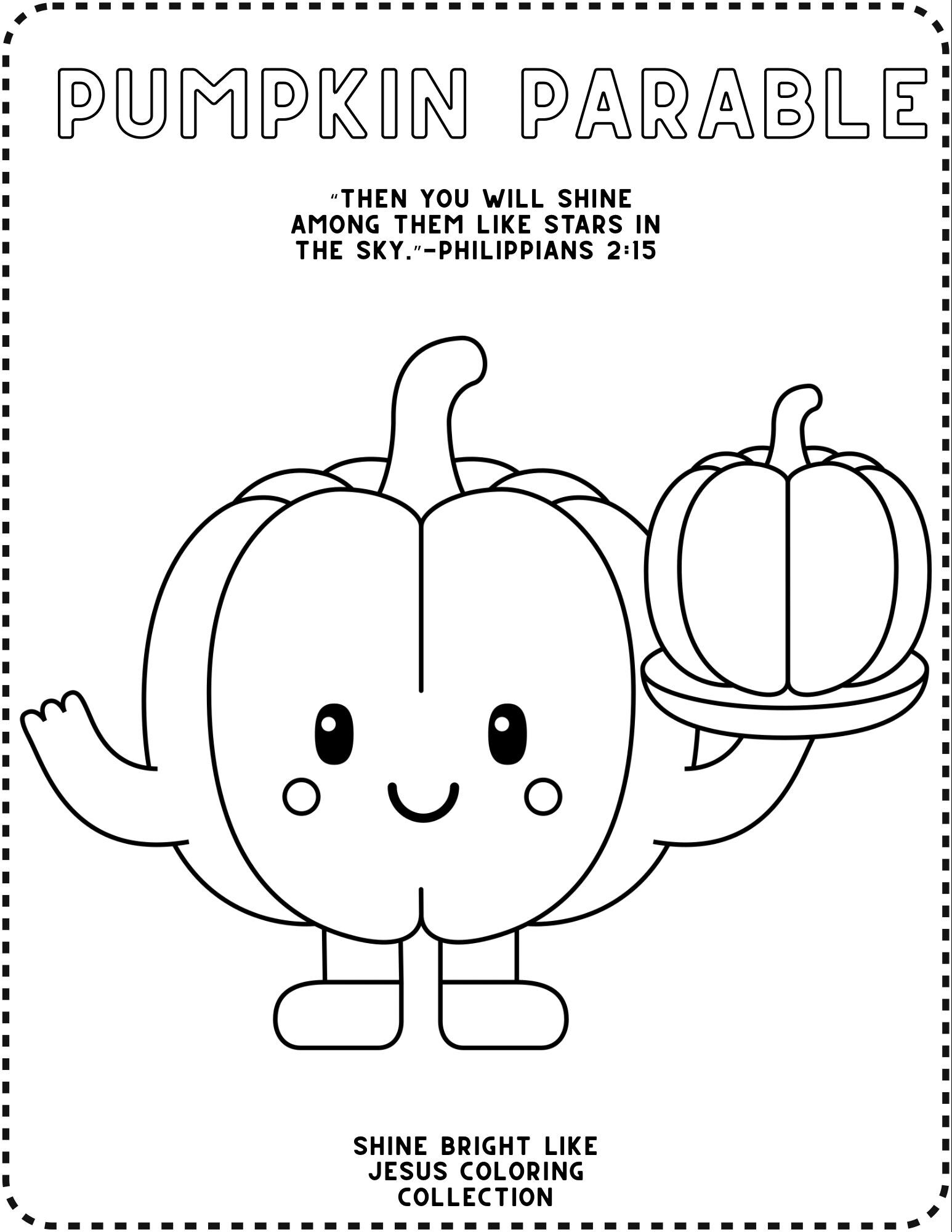 Pumpkin Parable Shine Bright Like Jesus Fall Bible Lesson Bundle Kids ...