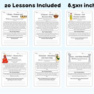 Books of the Bible Lessons for Kids 20 Bible Book Summaries With Memory ...