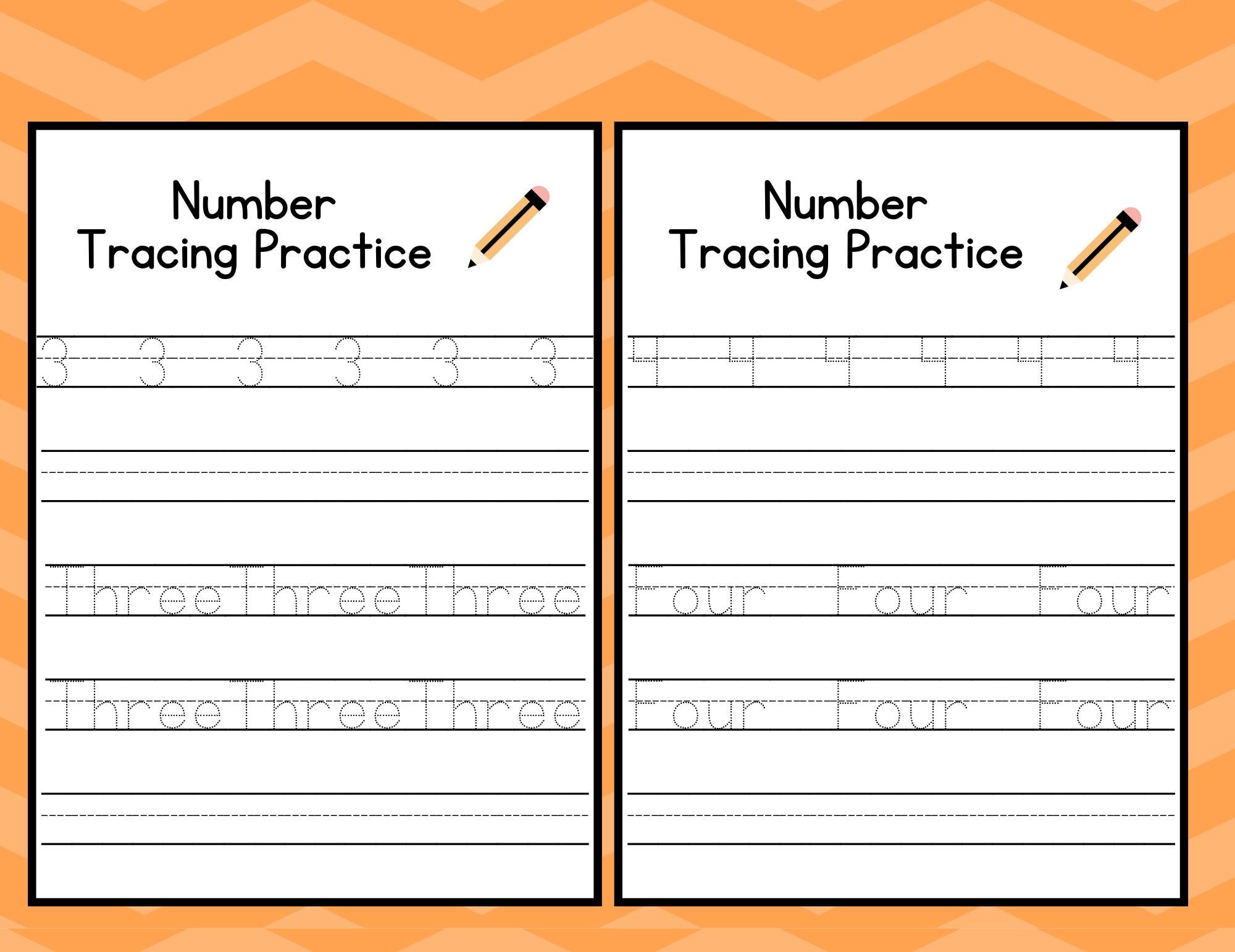 Number Tracing Bundle 1-20 Printable Tracing Worksheets for Kids ...