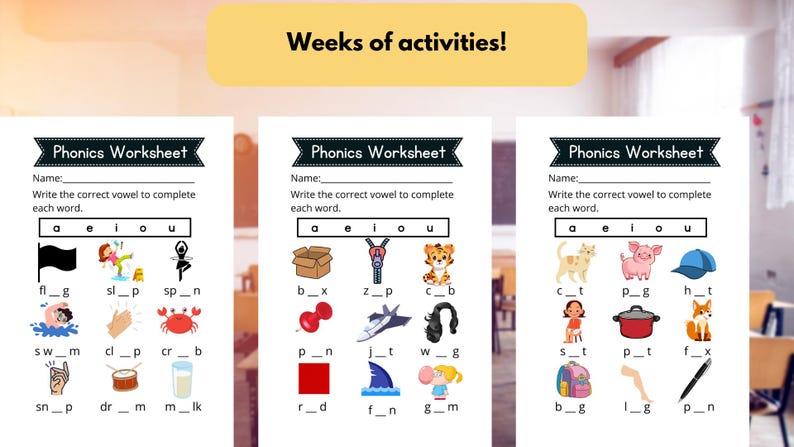 Spelling Worksheets for Pre-k to 1st Grade Kindergarten Learning Bundle ...