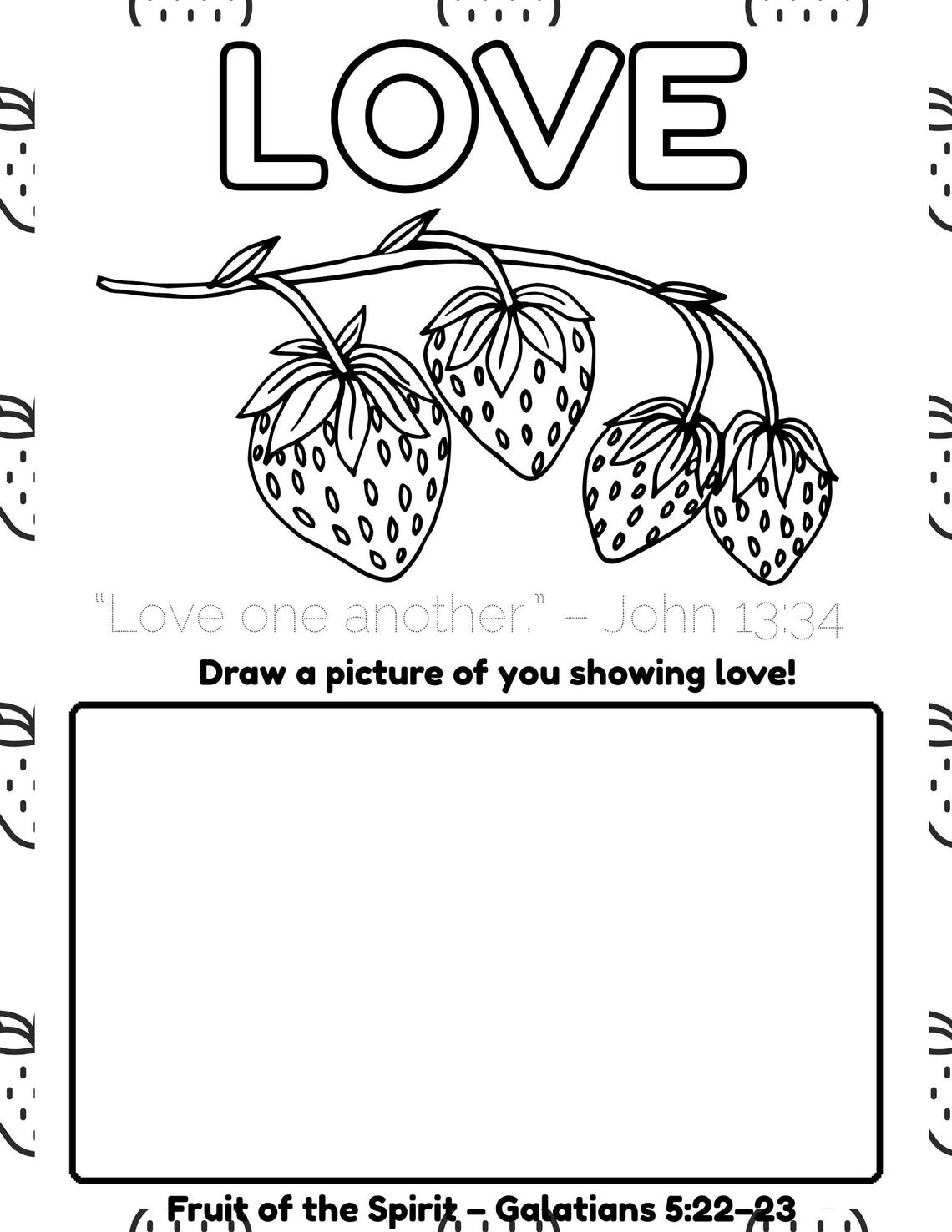 Fruit of the Spirit Coloring Pages for Kids | Bible Verse Tracing ...
