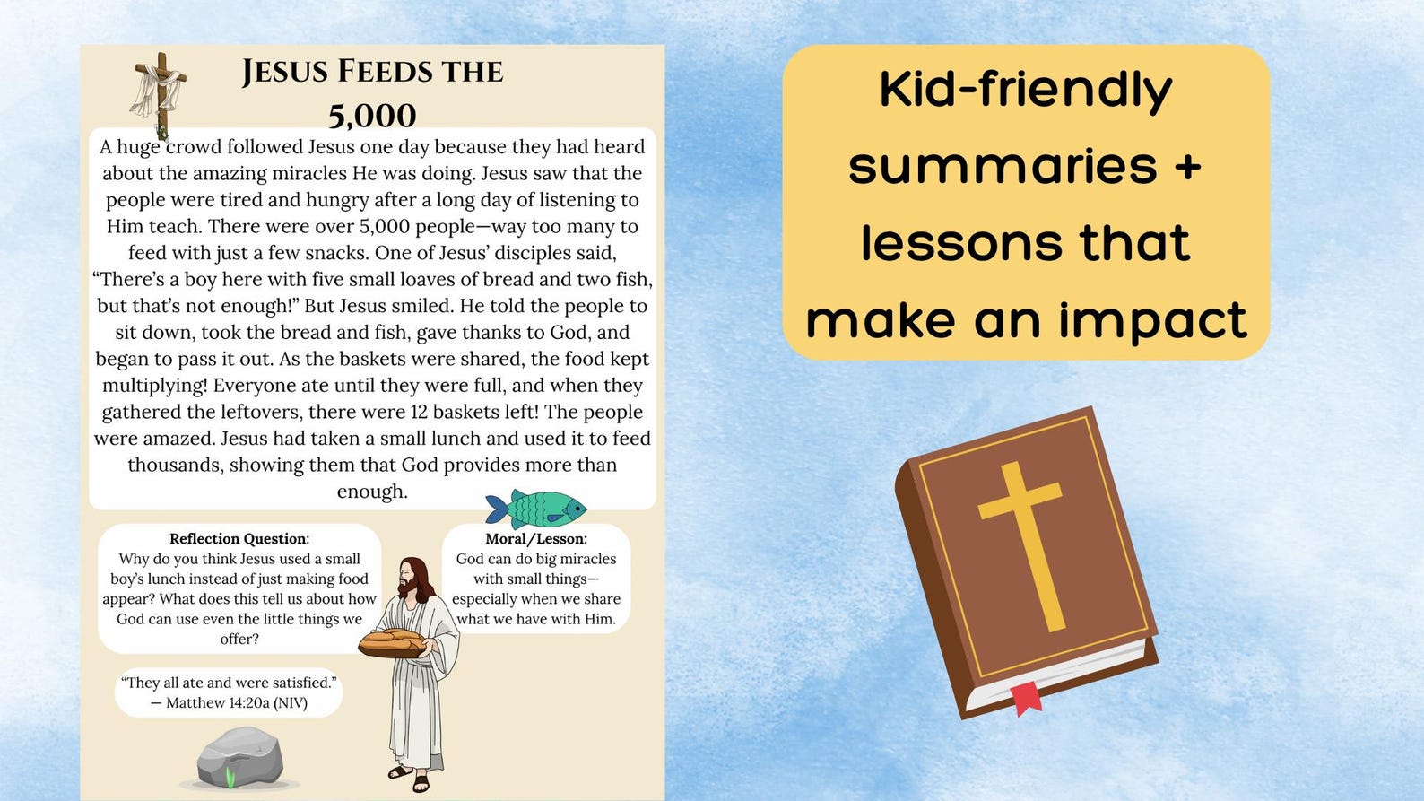 Jesus Parables and Miracles Fact Sheets for Kids Bible Lessons Sunday ...