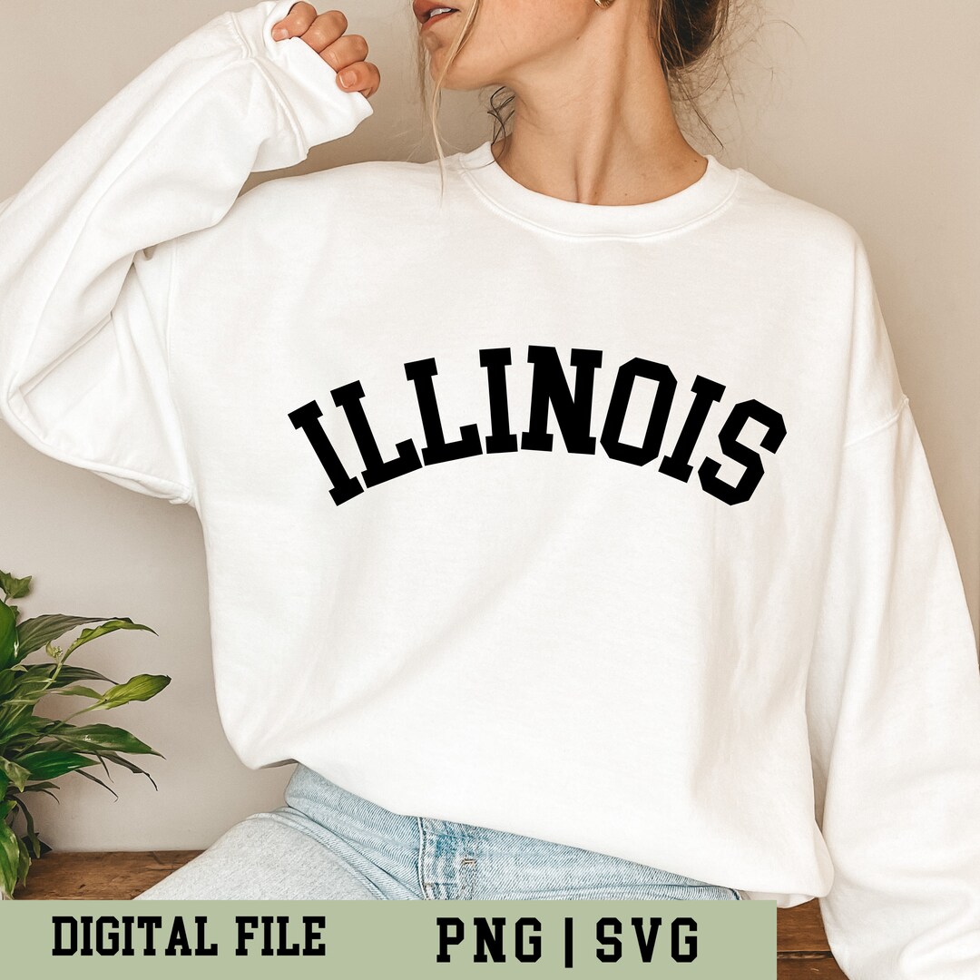 Illinois SVG, Illinois State PNG, Curved Collegiate Varsity Cut File - Etsy