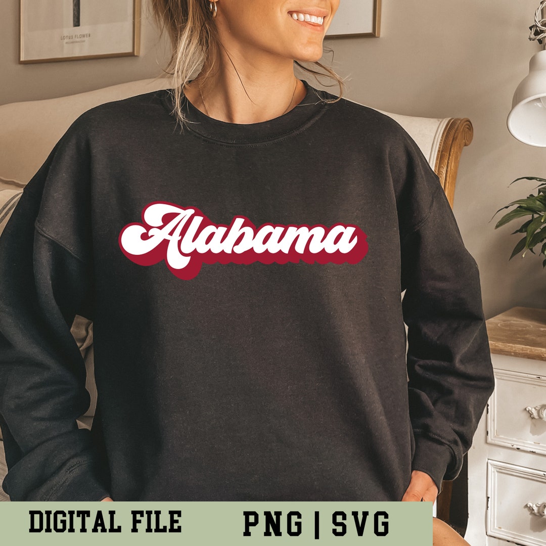 Retro Alabama PNG, Alabama State SVG, Crimson Red Retro Design - Etsy