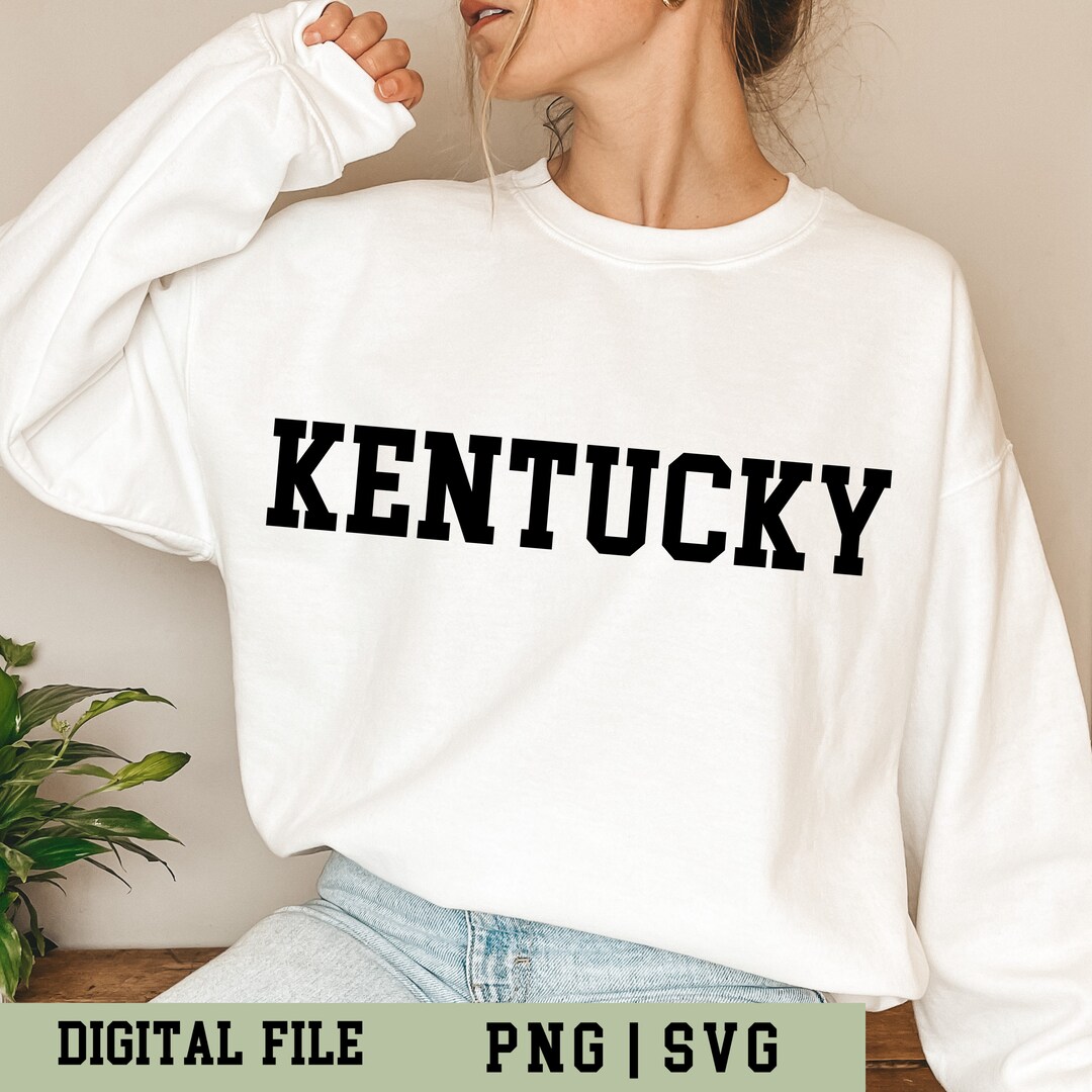 Kentucky State SVG + PNG Cut File, Collegiate University Style Block ...