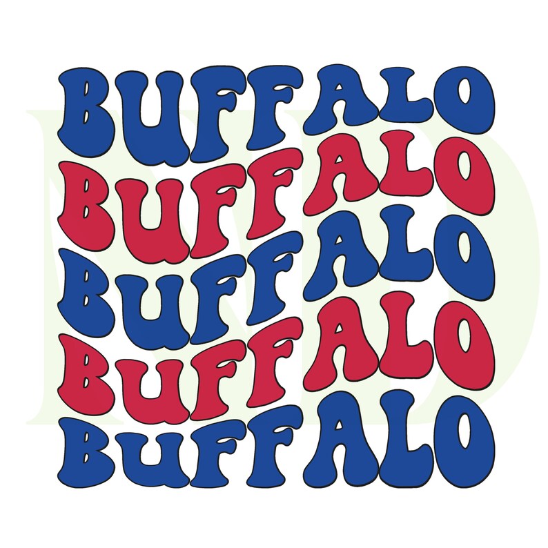 Buffalo SVG PNG, NY State Football Buffalo Retro Wave, Red and Blue ...