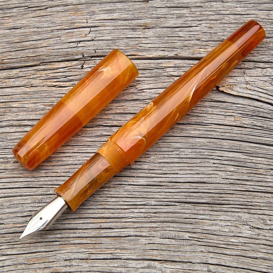 Custom Fountain Pen Bob Dupras' amber Convergence - Etsy