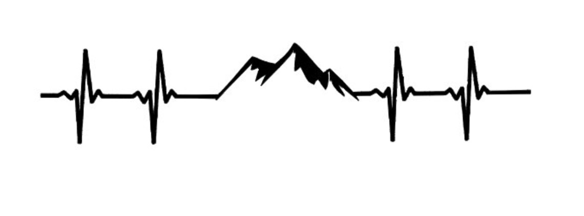 Heart Mountain Pulse Decal - Etsy