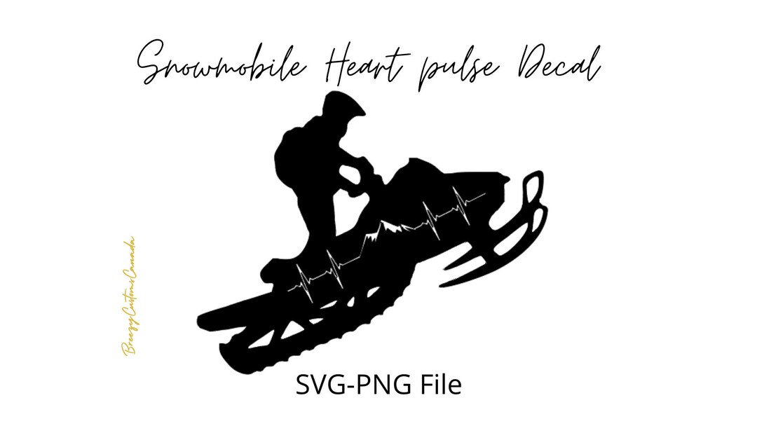 Snowmobile Heart Pulse Decal - Etsy
