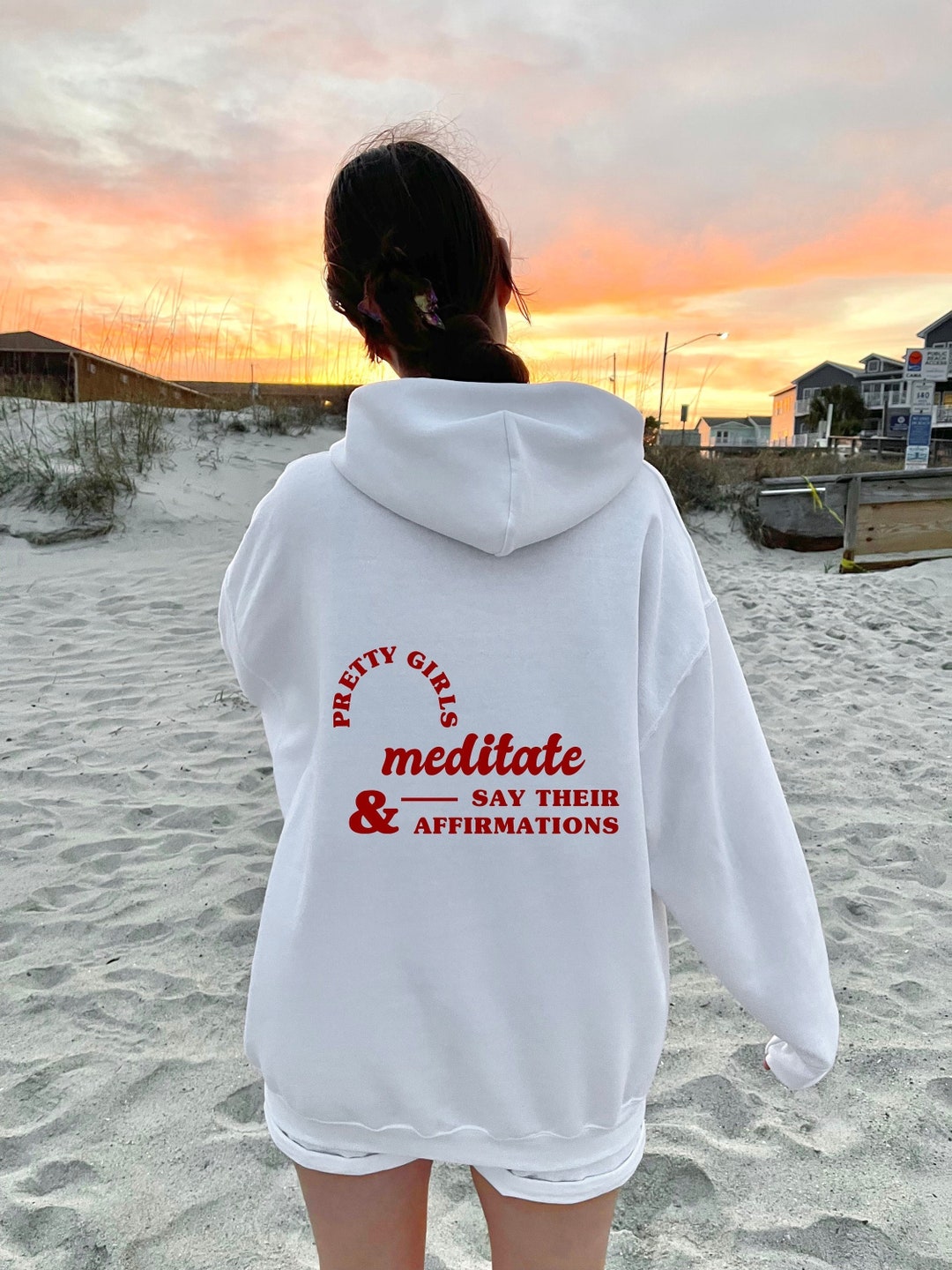 Pretty Girls Meditate and Say Their Affirmations Hoodie, Trendy Women ...
