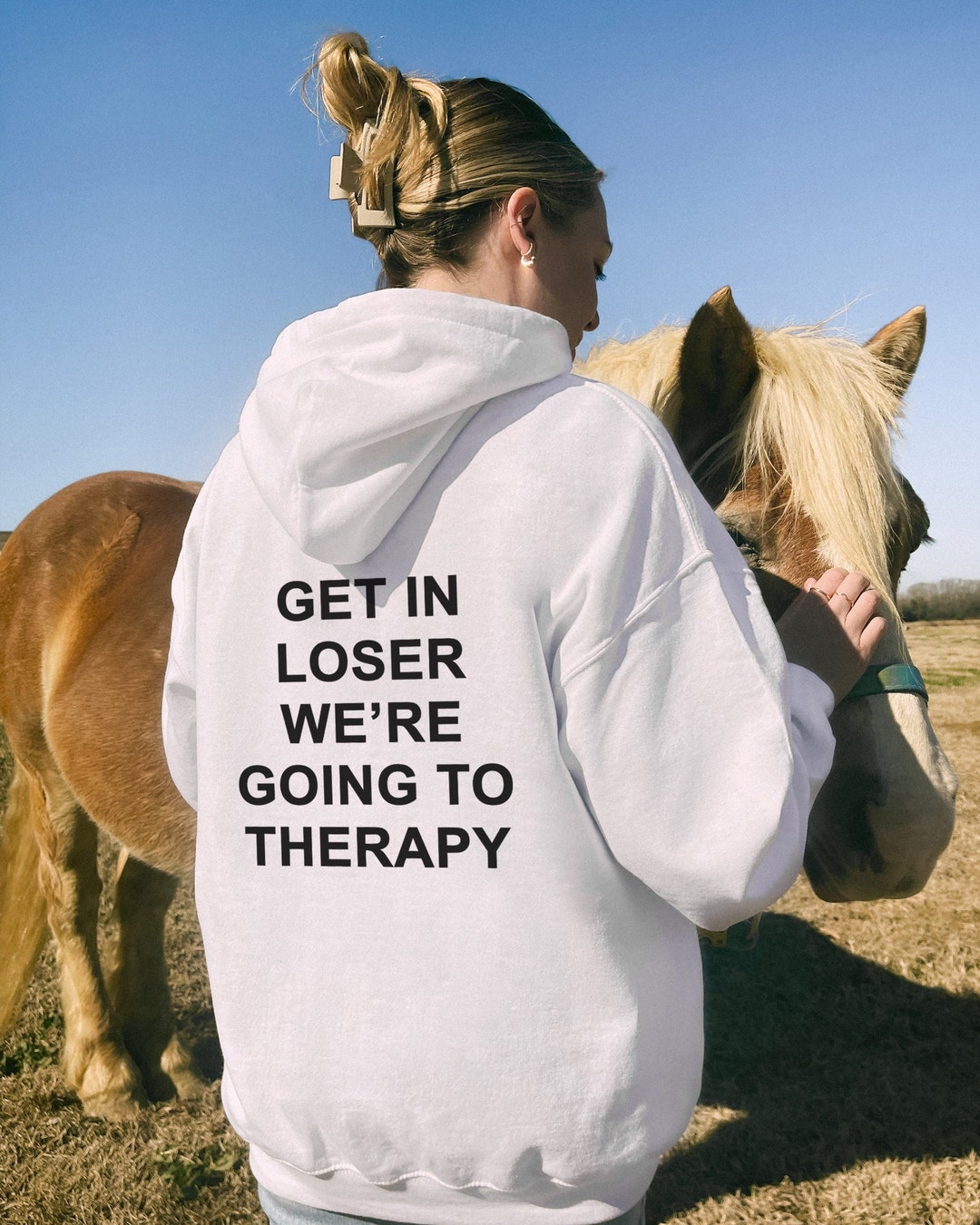 Get in Loser We're Going to Therapy Hoodie, Affirmation Mental Health ...