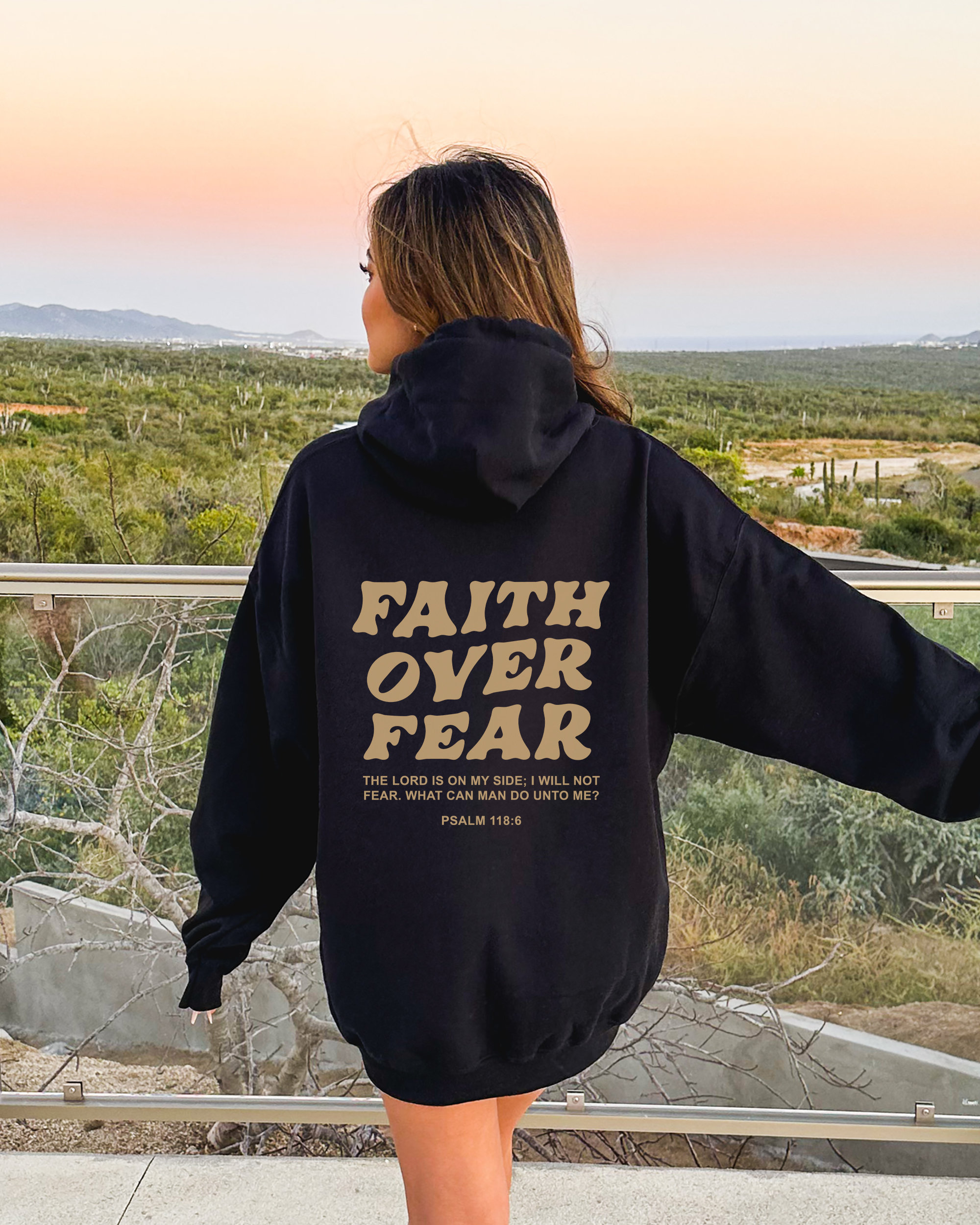 Faith Over Fear Hoodie, Bible Verse Sweatshirt, Trendy Christian ...