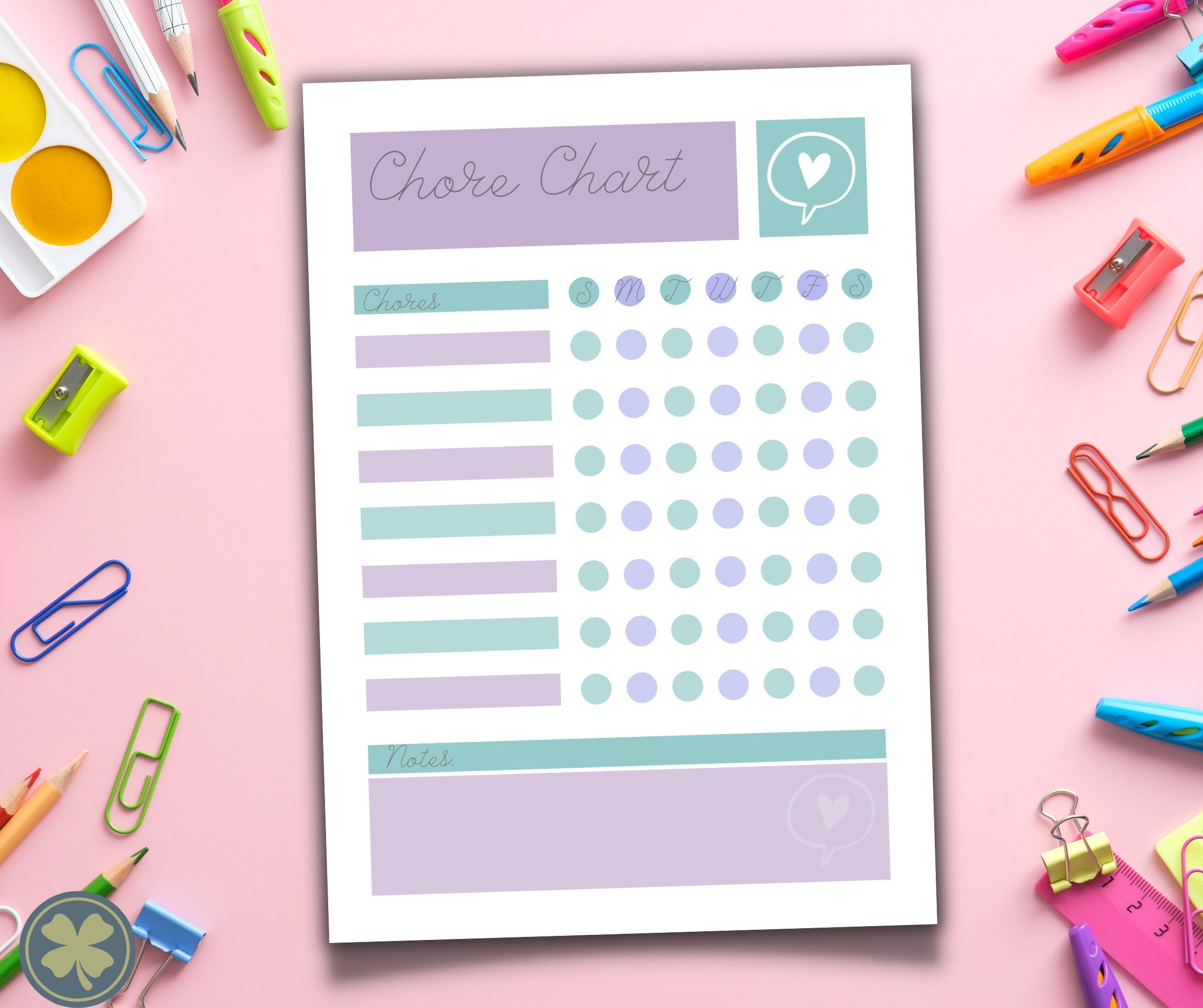 Printable Tween Chore Chart for Kids, Responsibility Chart Printable ...
