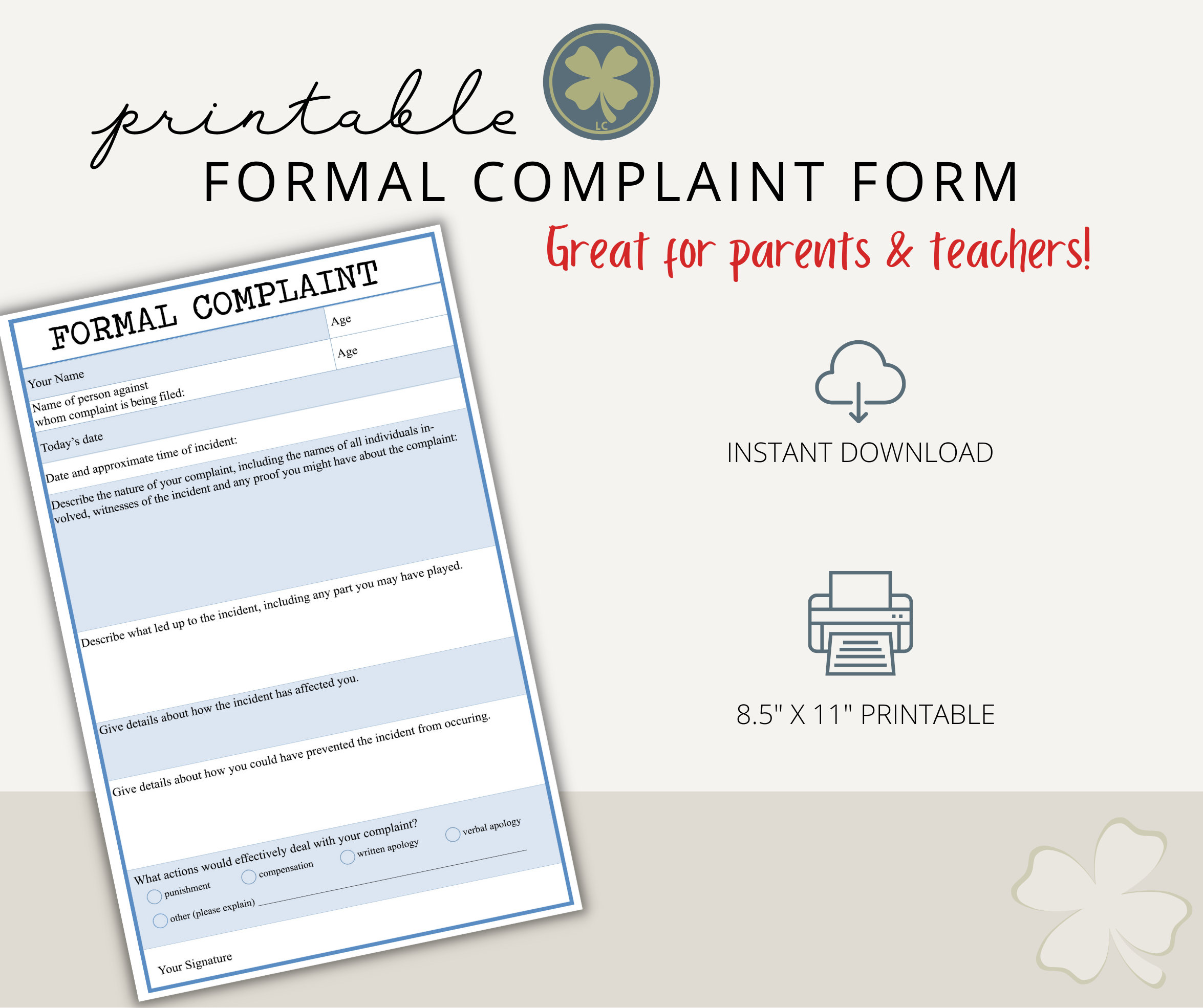 Formal Complaint Form (for Arguing Children!) - Etsy