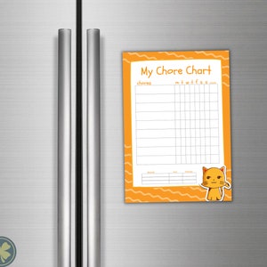 Printable Cat Chore Chart for Kids, Responsibility Chart Printable ...