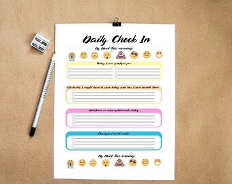 Daily Check in Digital & Printable Journal Mindfulness, Self-reflection ...