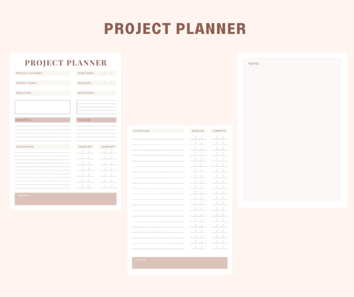 Project Planner Printable | Project Planner Template | Project Planner ...