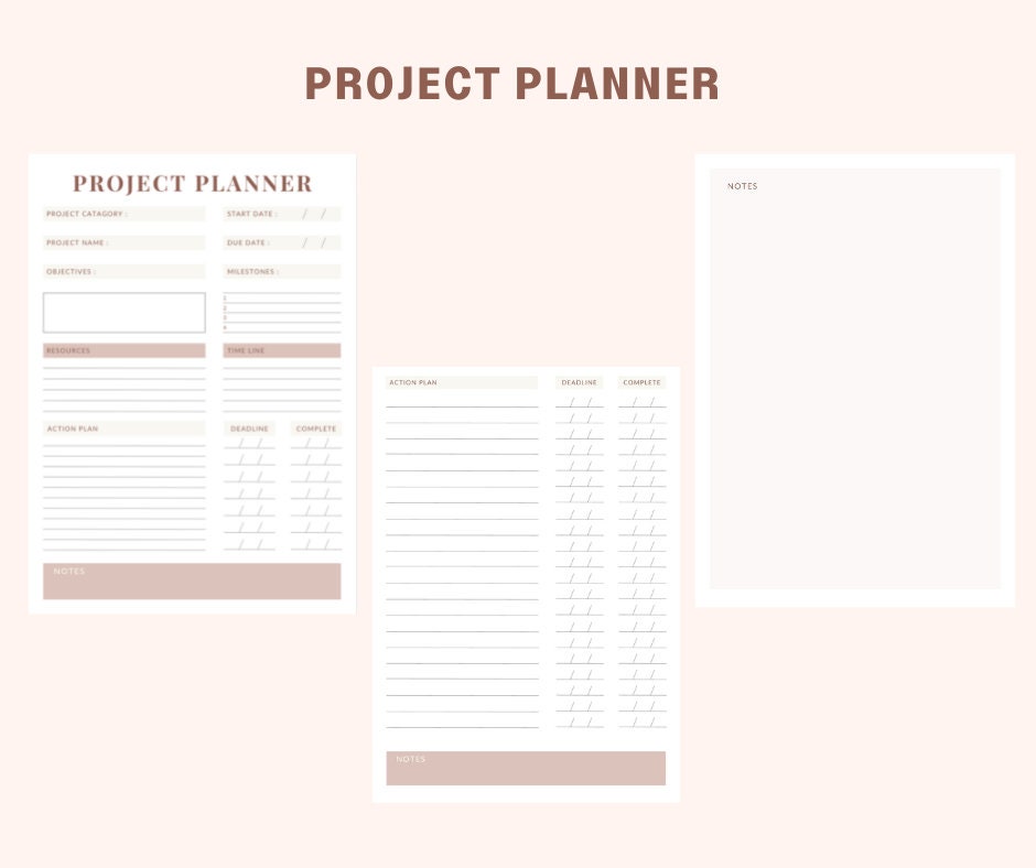 Project Planner Printable | Project Planner Template | Project Planner ...