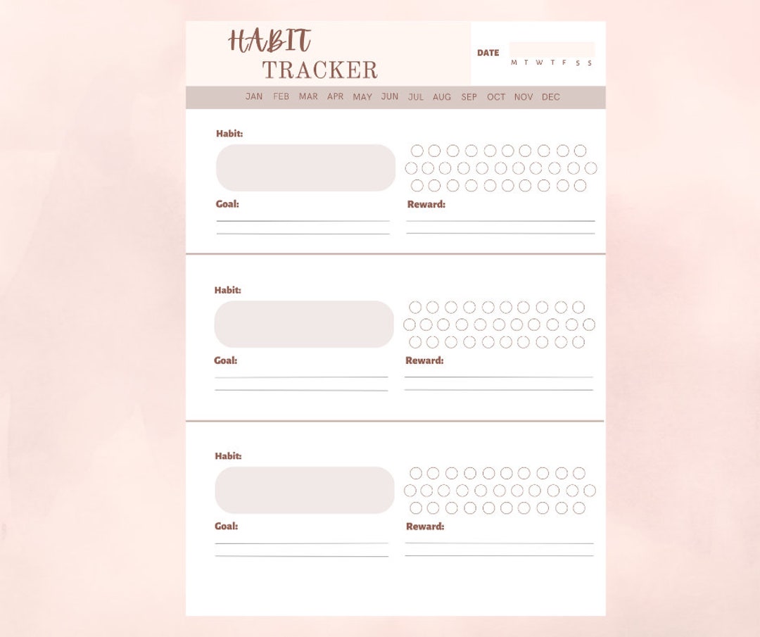 Habit Tracker | Everyday Habit Tracker| Routine Tracker | Motivation ...