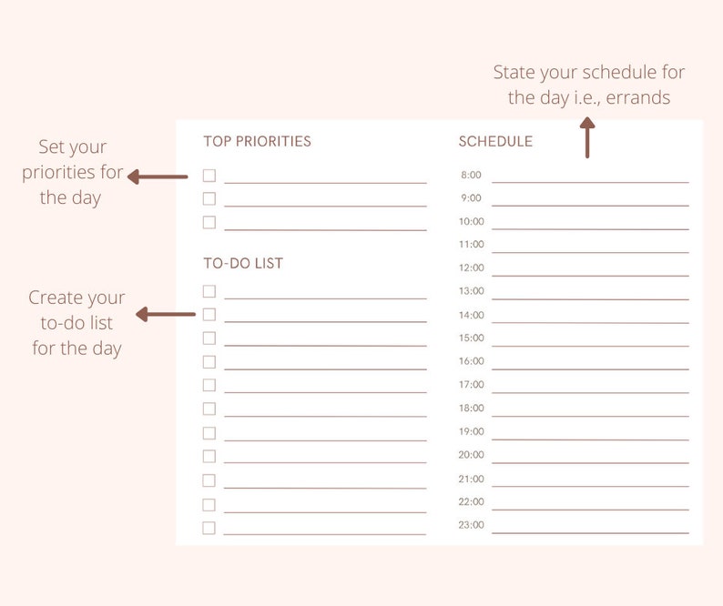 Daily Productivity Planner - Etsy