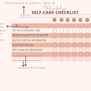 Self Care Checklist Printable | Self Care Routine | Wellness Planner ...