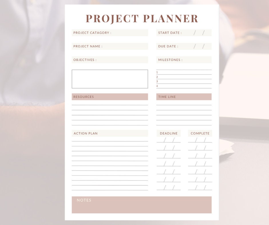 Project Planner Printable | Project Planner Template | Project Planner ...