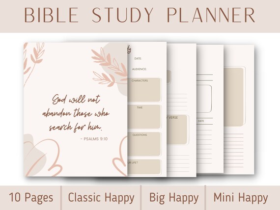 Bible Study Planner Printable Bible Study Plan Notes Word | Etsy