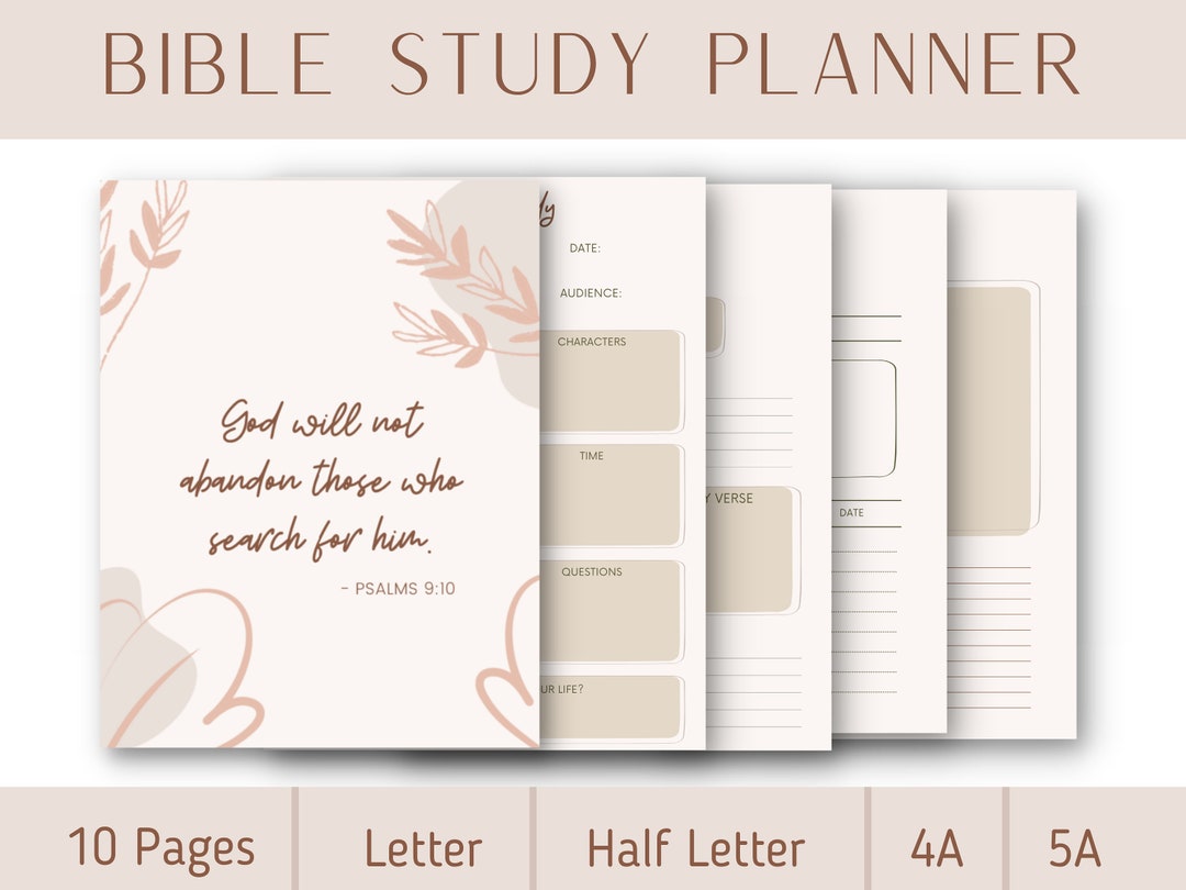 Bible Study Planner - Printable Bible Study Plan, Notes, Word Study ...