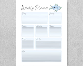 Digital Download, Weekly Planner Printable, Week at a Glance, Printable ...