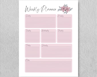 Printable Floral Weekly Planner - Etsy