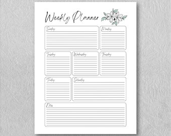 Printable Floral Weekly Planner - Etsy