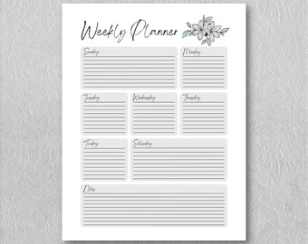 Printable Floral Weekly Planner - Etsy