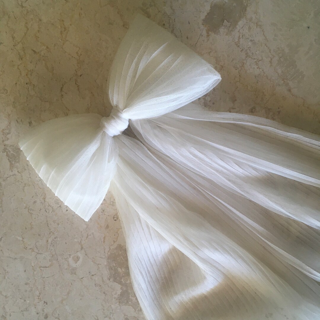 LEXI, Pleated Bow, Pleated Tulle Bow Veil - Etsy