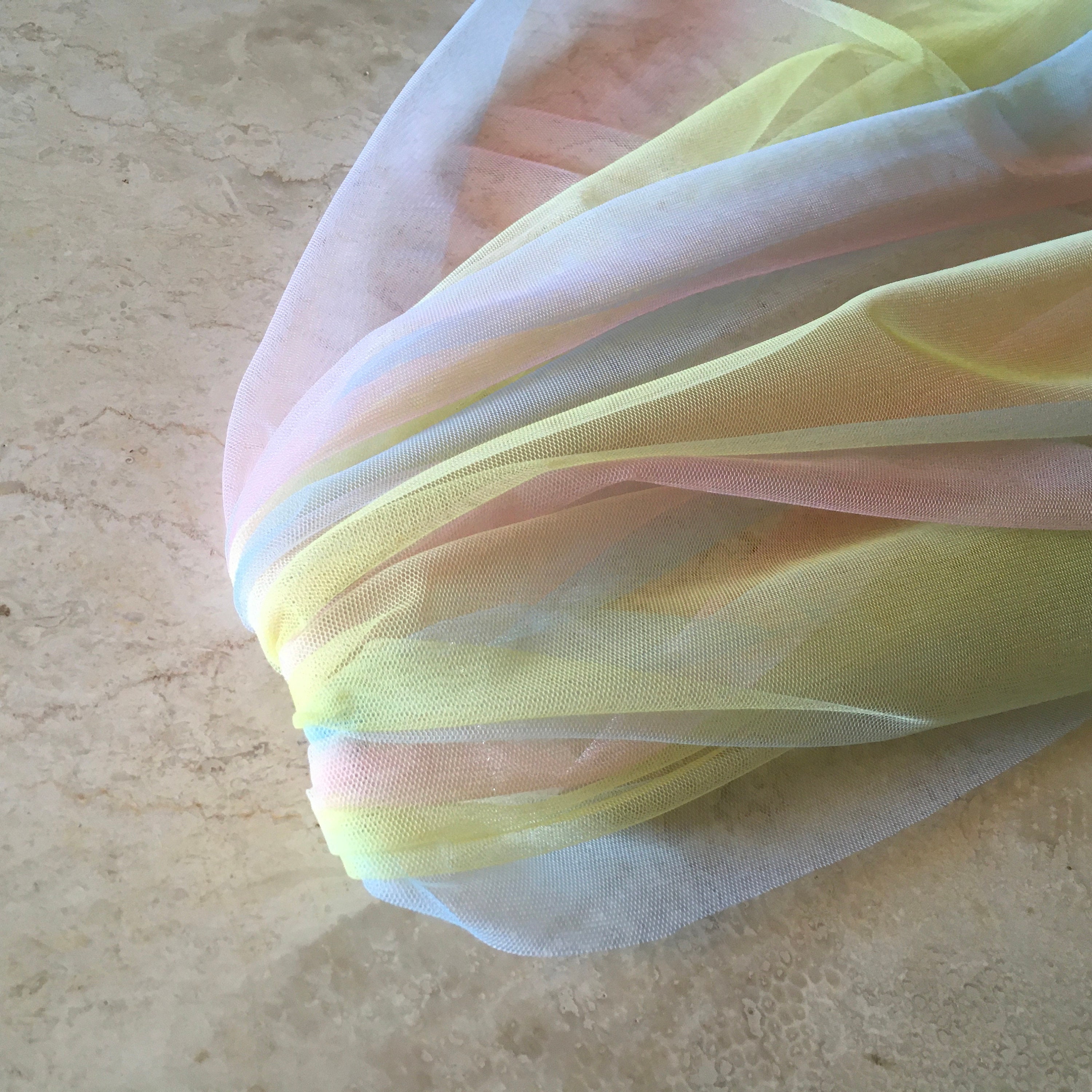 BO Rainbow Veil Boho Soft Tulle Wedding Veil Cut Edge Veil - Etsy