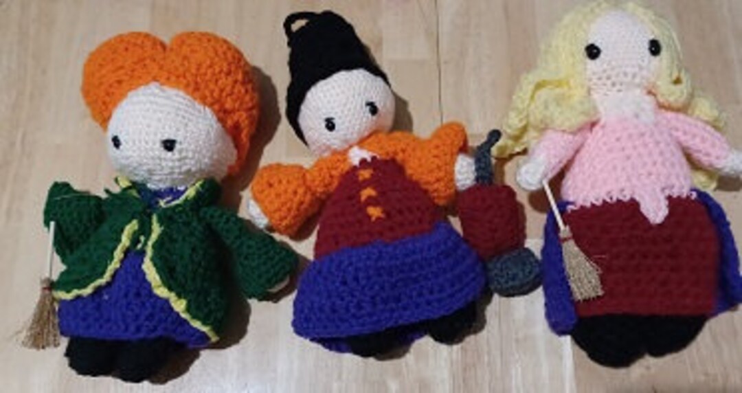 Hocus Pocus Sanderson Sisters Witches Actual Dolls Amigurumi Dolls - Etsy