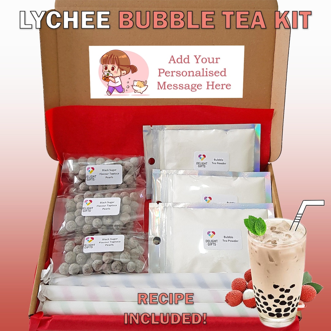DIY Lychee Bubble Tea Letterbox Gift | Bubble Tea Kit | Boba Tea Kit ...