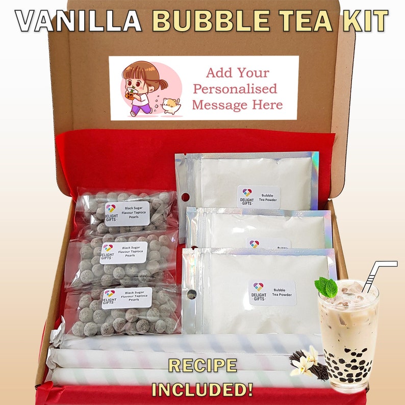 DIY Vanilla Bubble Tea Letterbox Gift | Bubble Tea Kit | Boba Tea Kit ...
