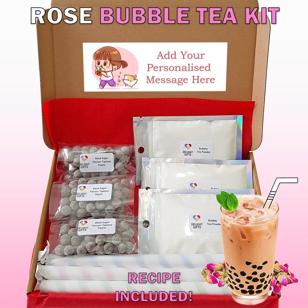 DIY Rose Bubble Tea Letterbox Gift | Bubble Tea Kit | Boba Tea Kit ...