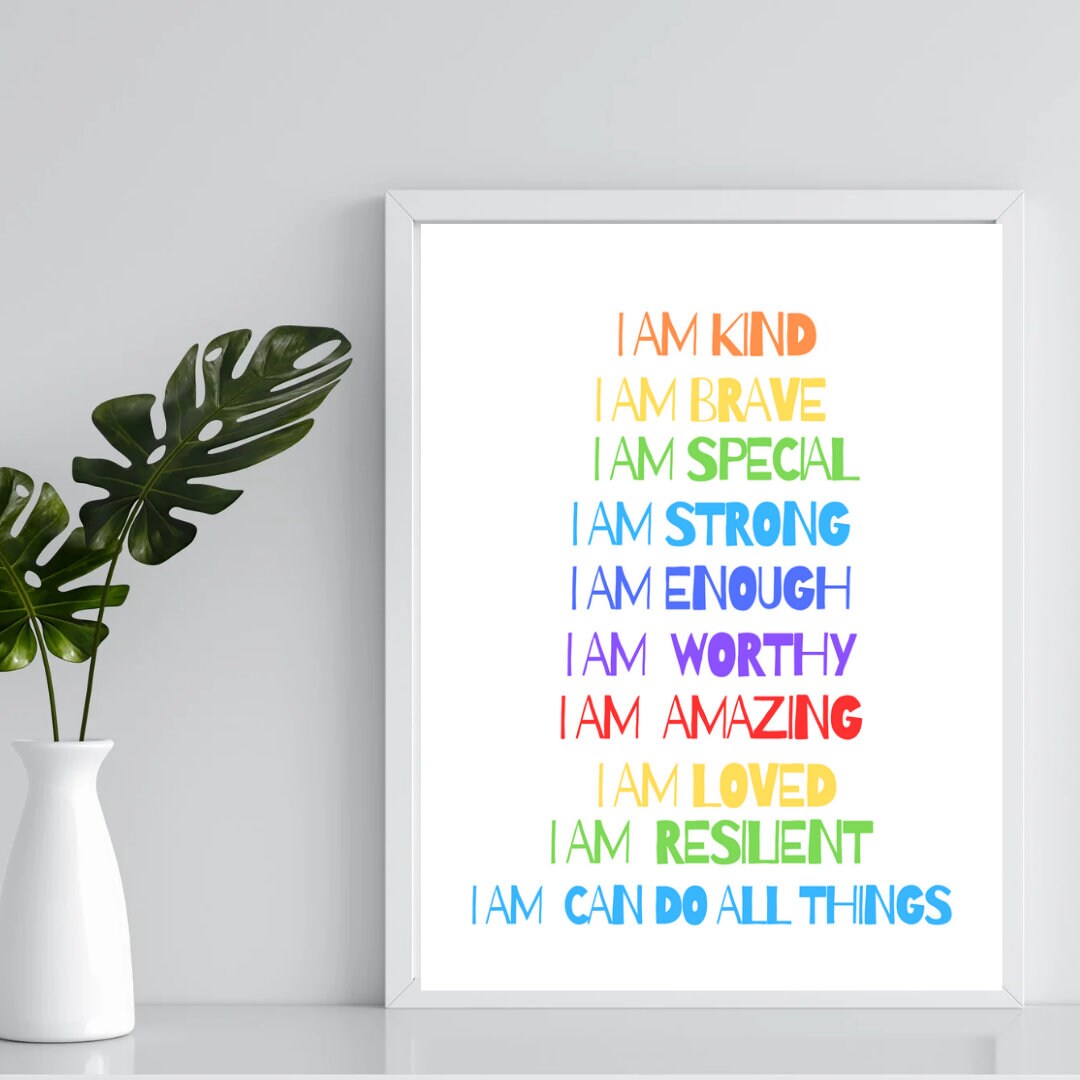 Positive Affirmations for Kids, Classroom Posters, I Am Affirmations ...