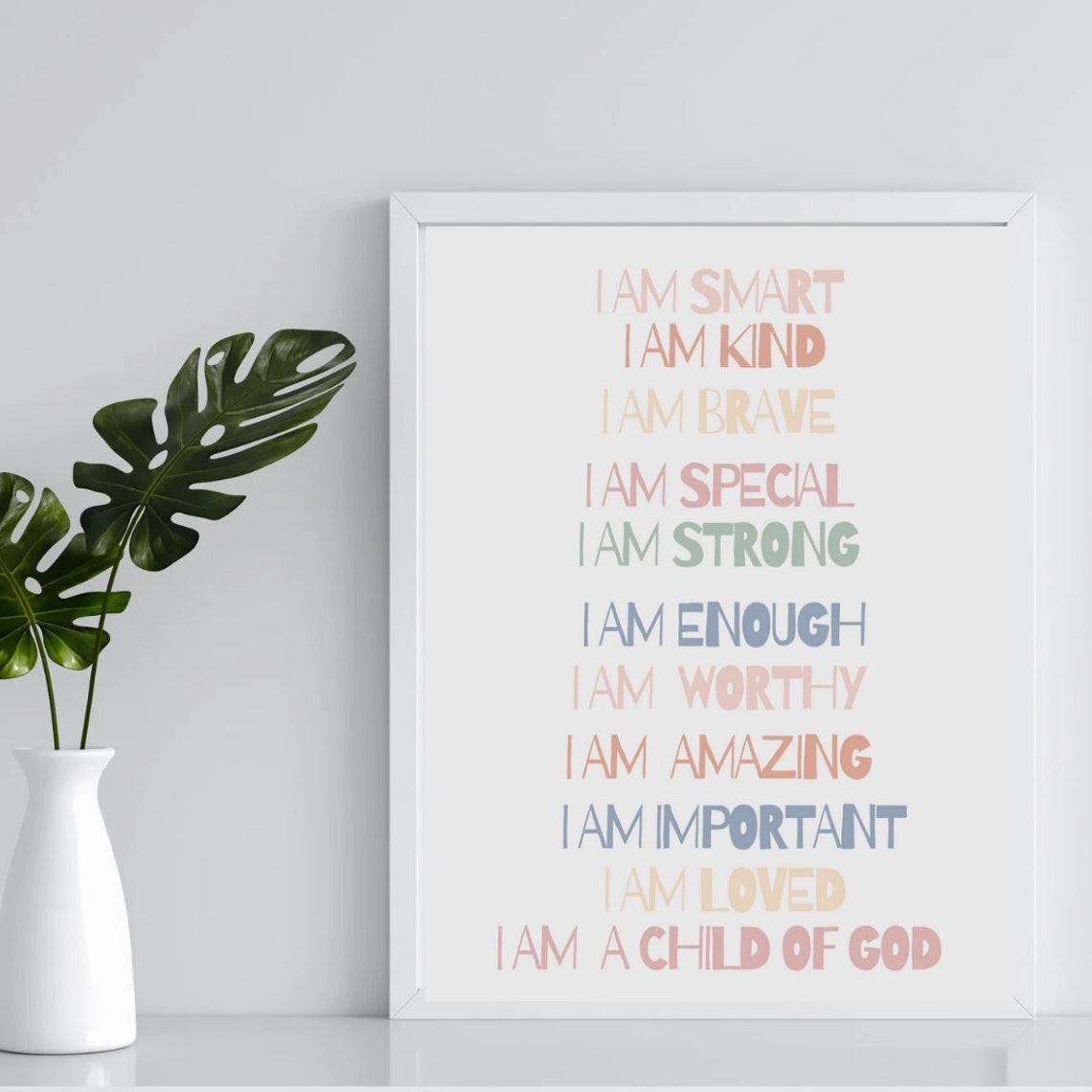 Spiritual Christian Affirmations for Kids, Classroom Posters, I Am ...