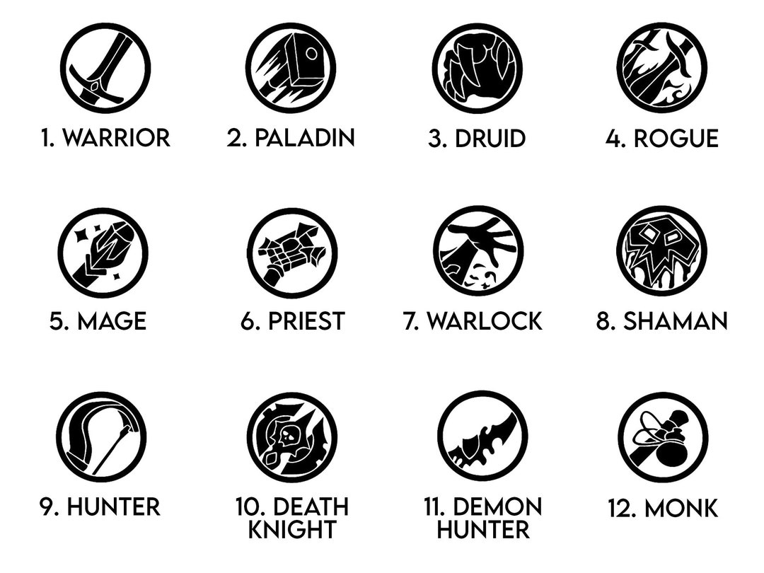 World of Warcraft Decal Stickers 12cm Wow Class Logo Dragonflight - Etsy