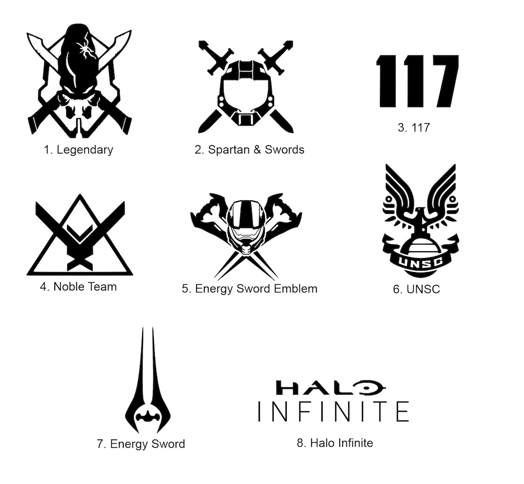 Halo Vinyl Decal Stickers 8cm Halo Infinite UNSC Master Chief 117 Noble ...