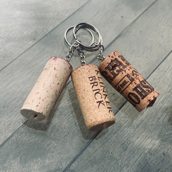 Wine Cork Keychain - Etsy