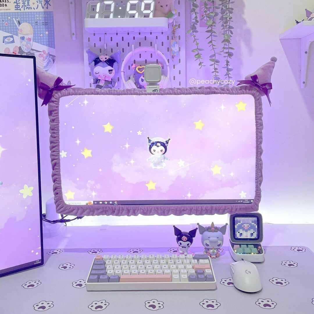 Buy Kuromi Sanrio PC Monitor Cover Anime Gaming Setup Decor Online in ...