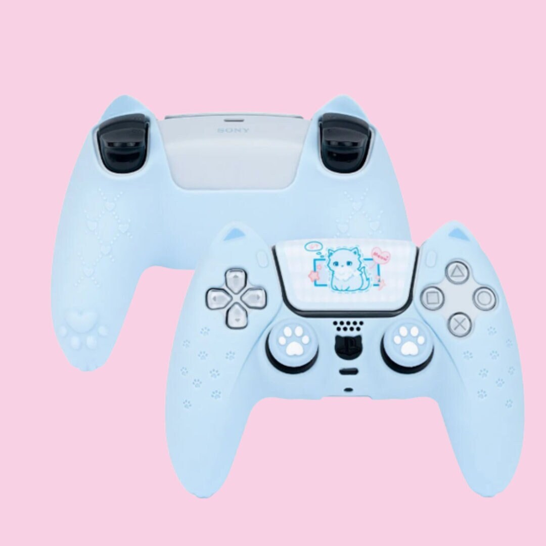 PS5 Blue Cat Gamer Controller Case & Grips Set Gift for Gamers - Etsy