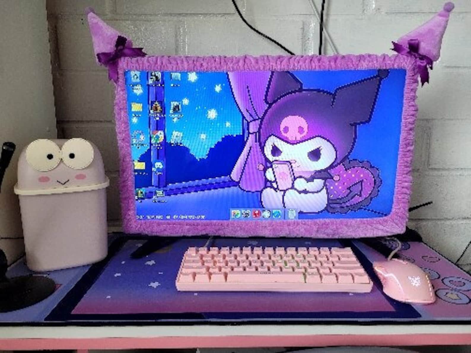 Kuromi Sanrio PC Monitor Cover Anime Gaming Setup Decor - Etsy