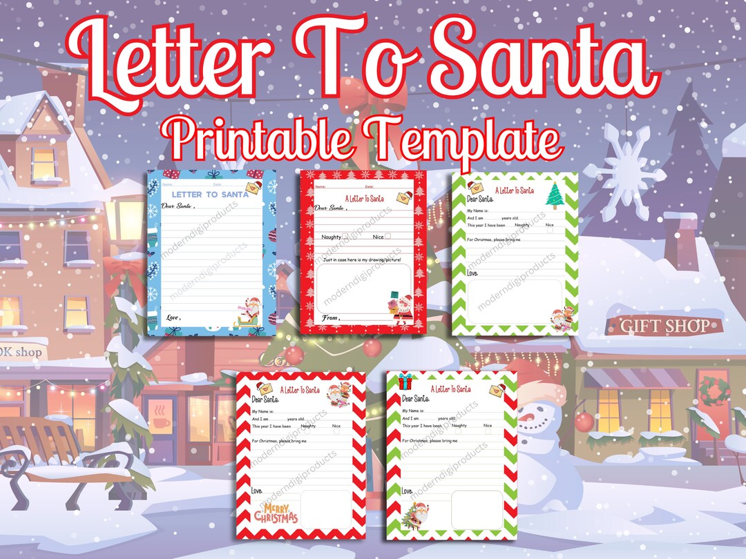 Printable Letter to Santa Clause Template | 5 Printable Templates for ...