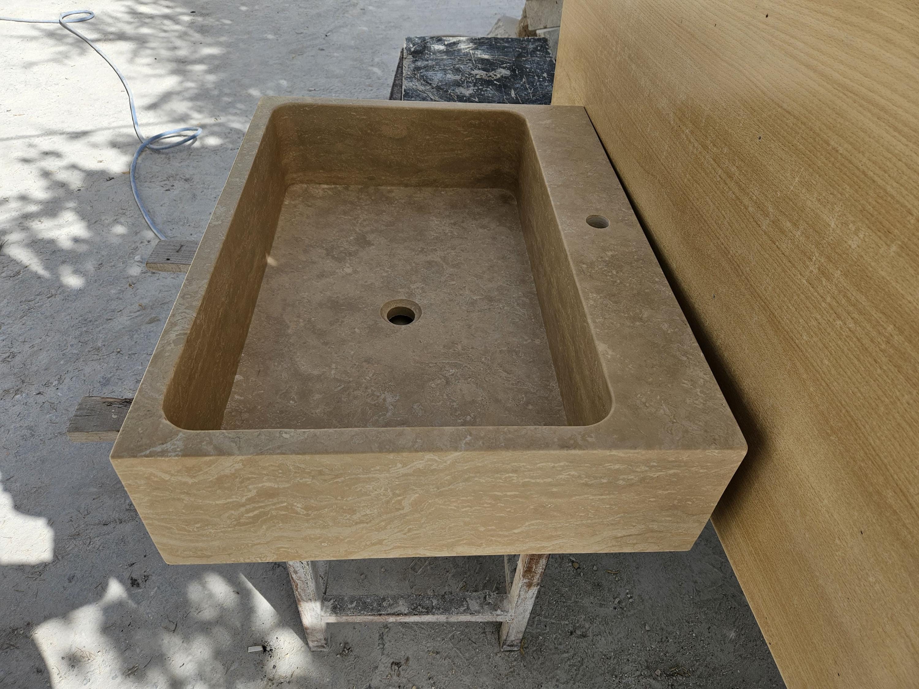 Travertine Luxury Farm House Kitchen Sink, Farm House Marble Sink ...