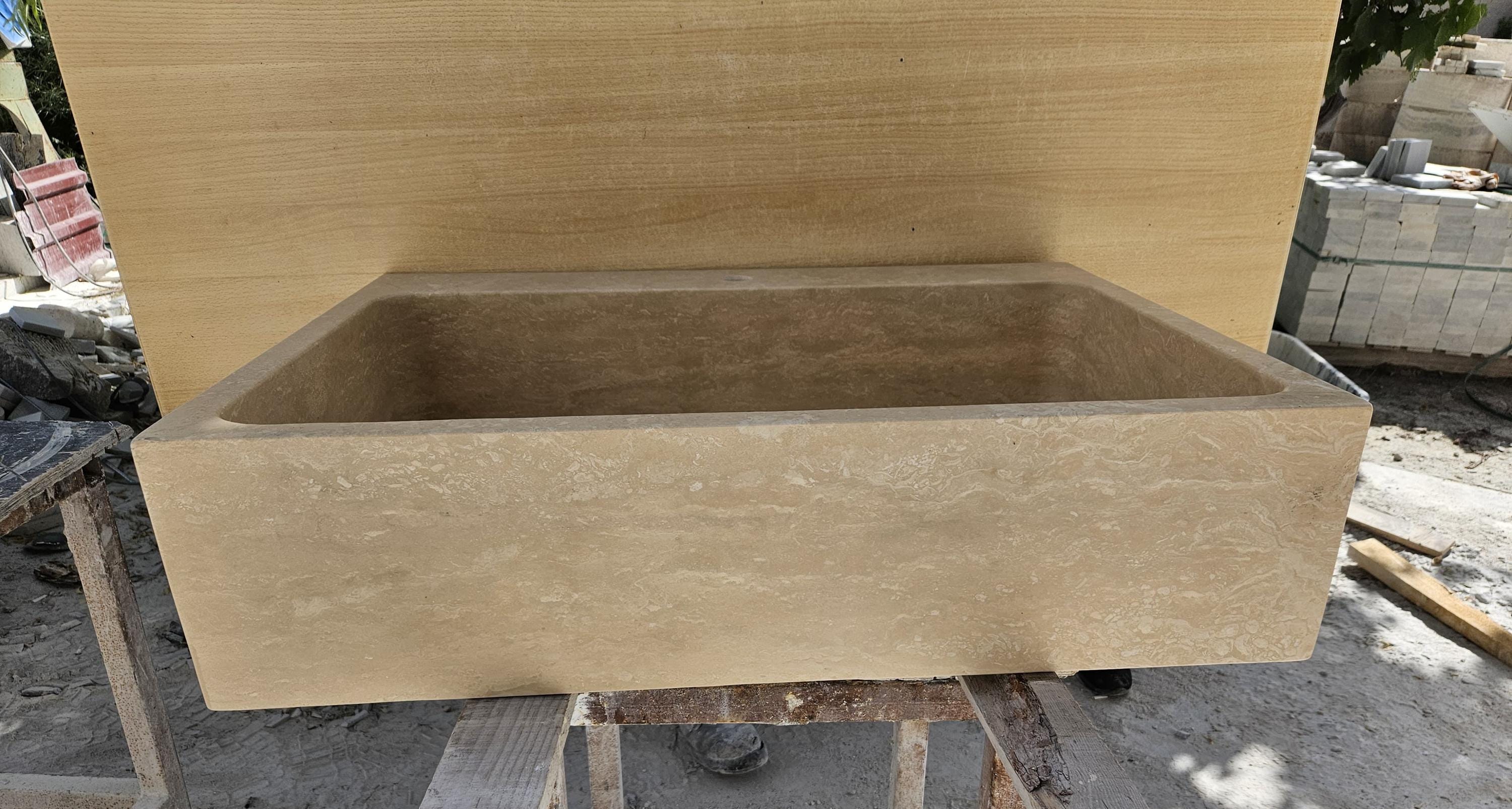 Travertine Luxury Farm House Kitchen Sink, Farm House Marble Sink ...