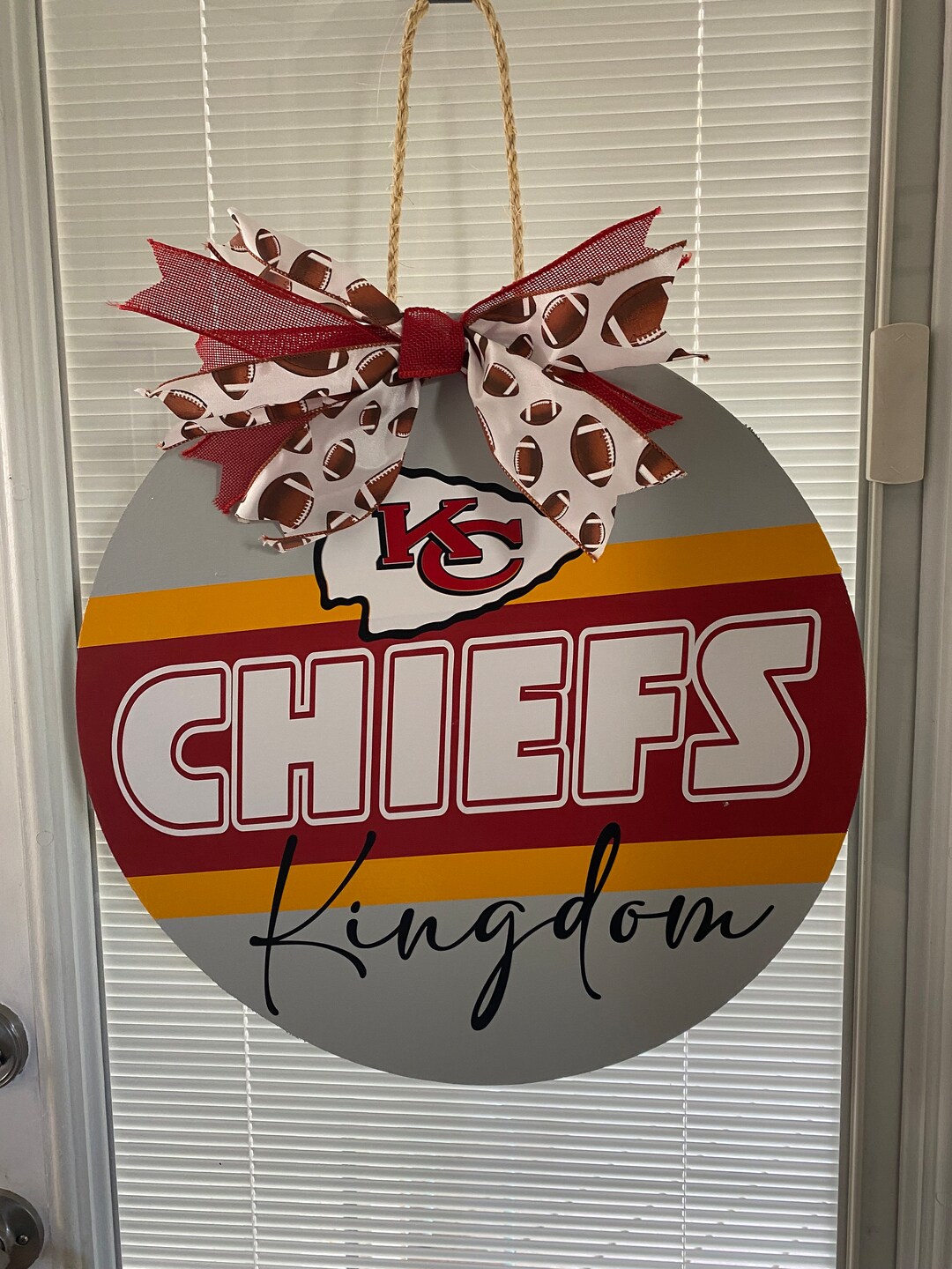 Kansas City Chiefs, NFL, Football Door Hanger, Home Decor Sign - Etsy
